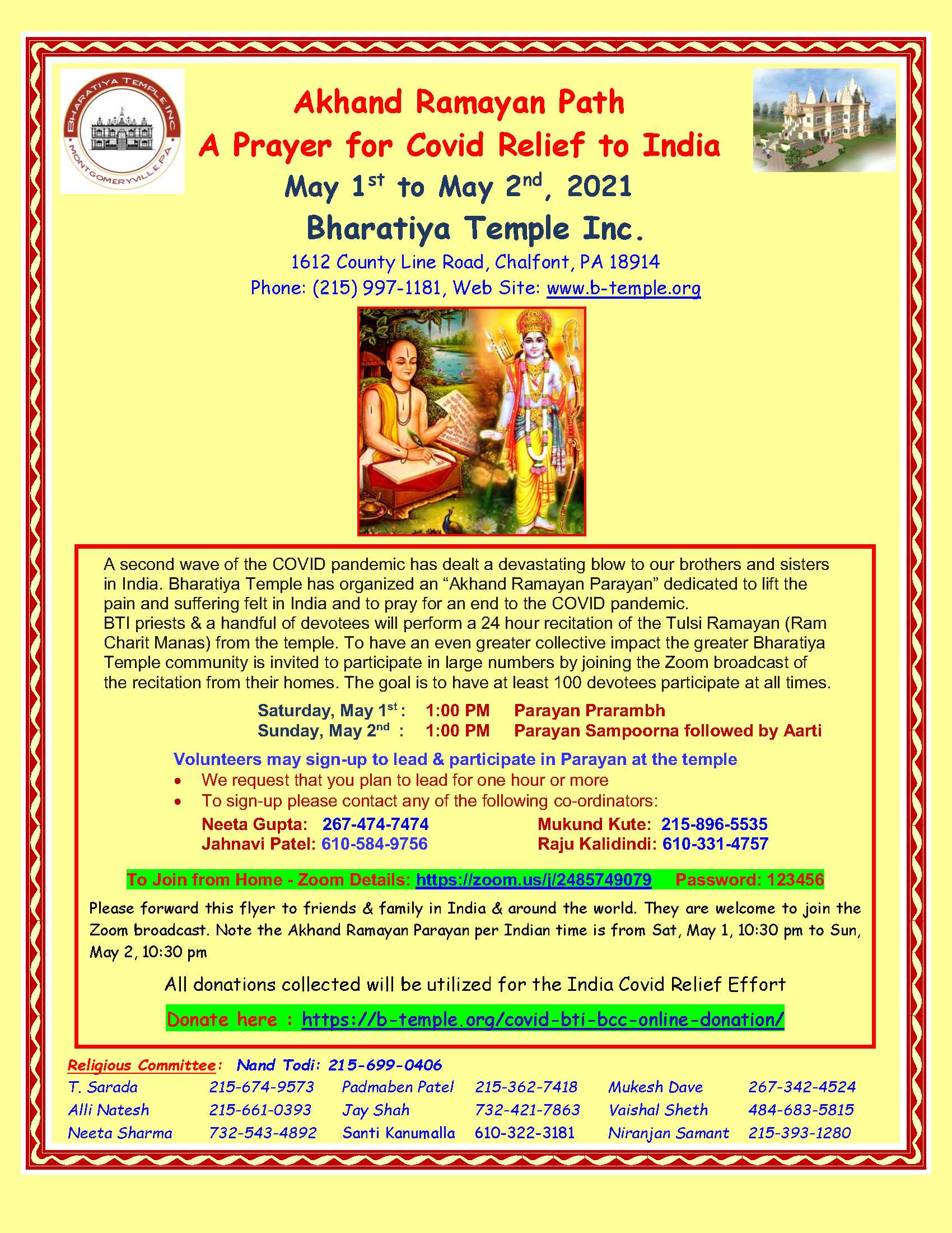Akhand-Ramayan-Path_IndiaCovid-May1-2-2021 - Bharatiya Temple Bharatiya ...